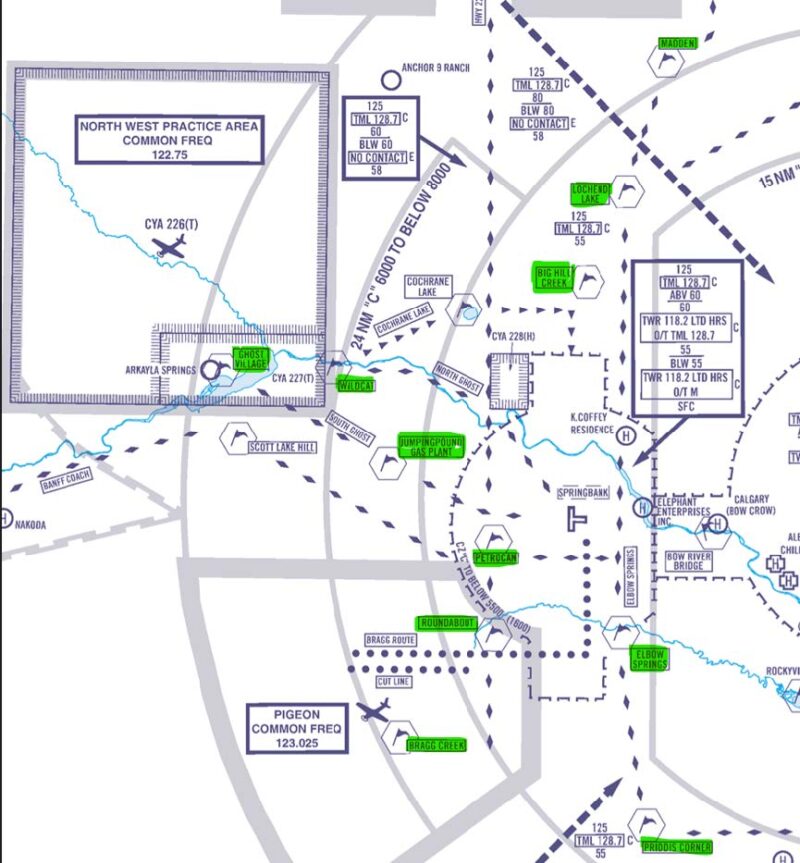 VFR Route at Springbank - Executive Compass Flight Institute